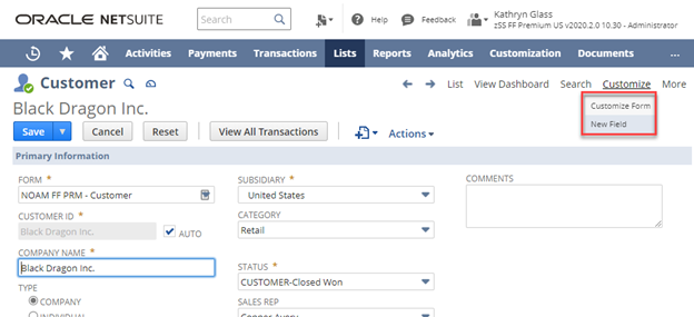 How to Customize Forms and Fields In NetSuite